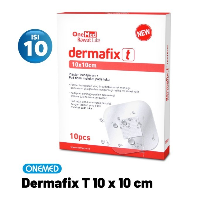 Jual ONEMED Dermafix-T 10x10cm Box Isi 10 Pcs - Plester Luka Transparan ...