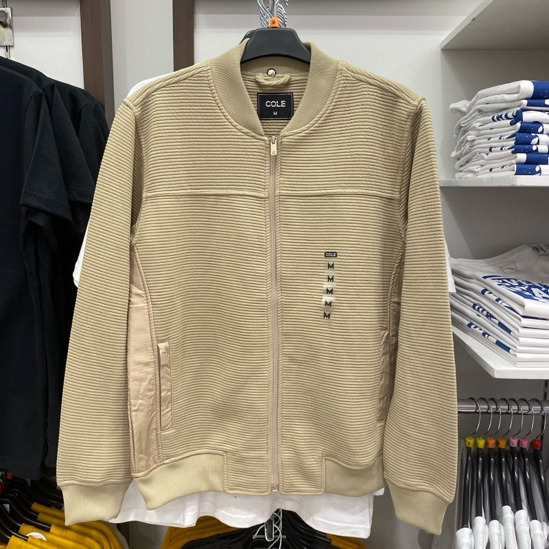 Jual COLE Jacket Bomber Pria Knit Comfy Rajut Zipper Bahan Tebal ...
