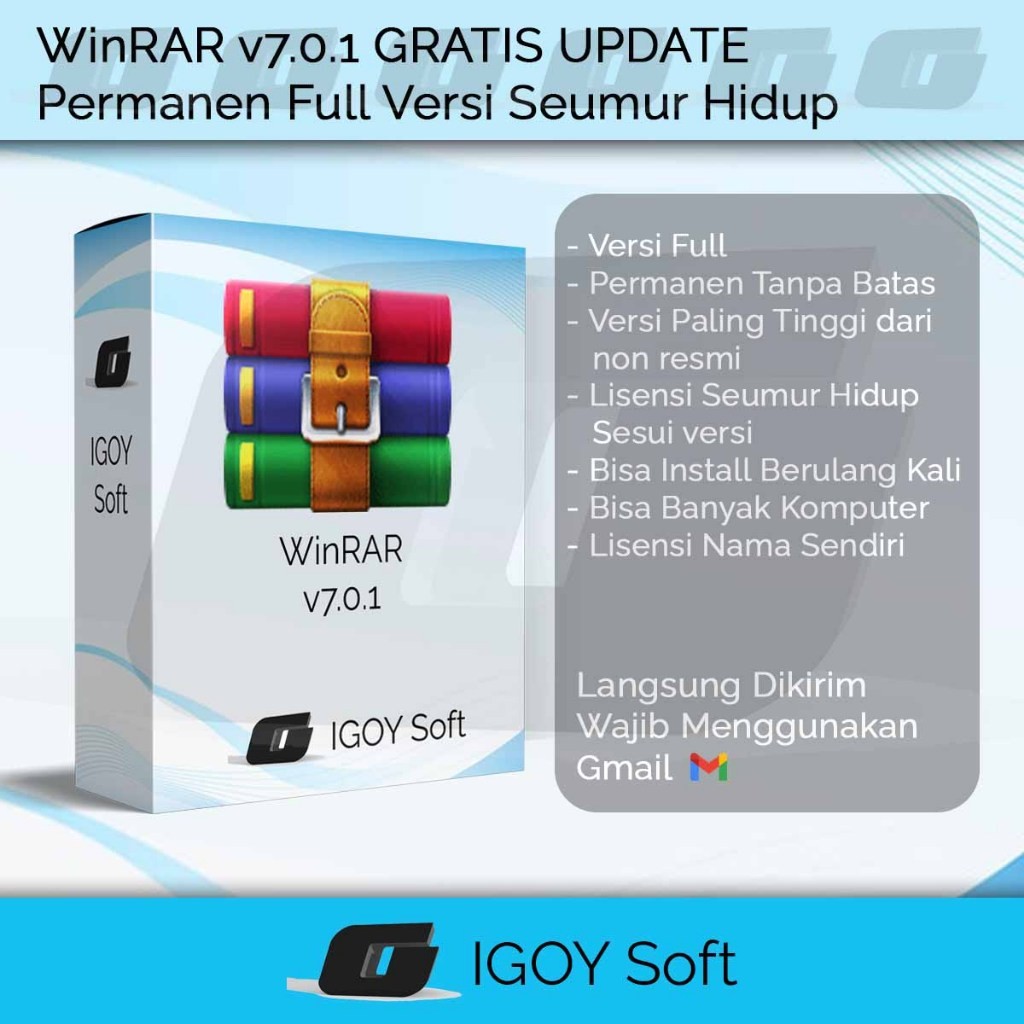 Jual WINRAR Original Archiver 2024 License Key IGOY Softy GRATIS UPDATE | Shopee Indonesia