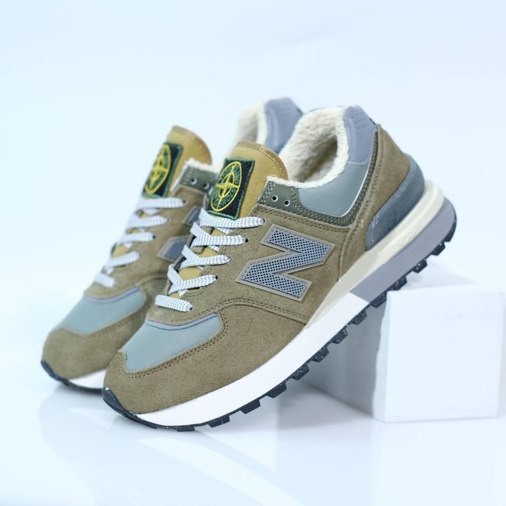 Jual Us Sepatu NB 574 Stone Island Legacy Steal Blue | Shopee Indonesia