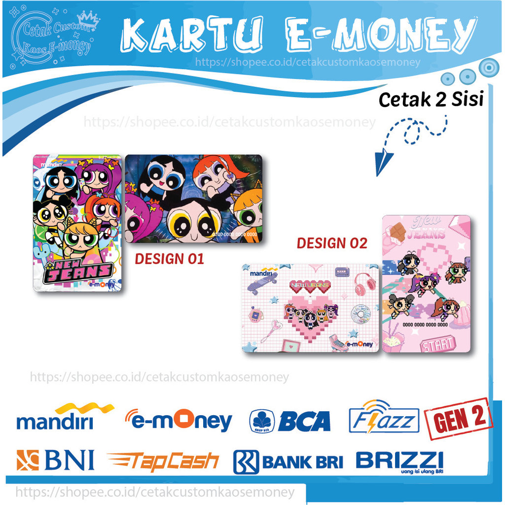 Jual KARTU EMONEY ETOLL BUNNY NEW JEANS KPOP MANDIRI EMONEY BNI TAPCASH ...