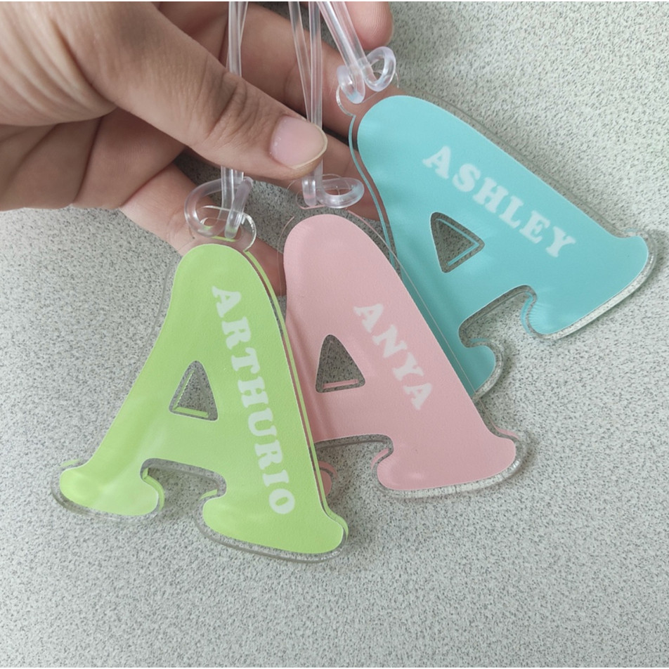 Jual Custom Luggage Tag Akrilik Inisial Bag Tag Koper Gantungan Tas ...