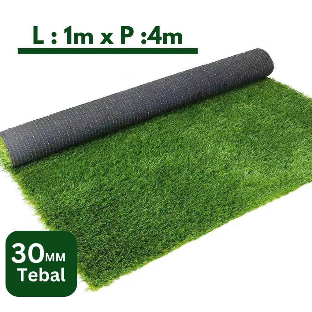 Jual Rumput Sintetis Premium 1M x 4M Rumput Buatan 30MM Outdoor ...