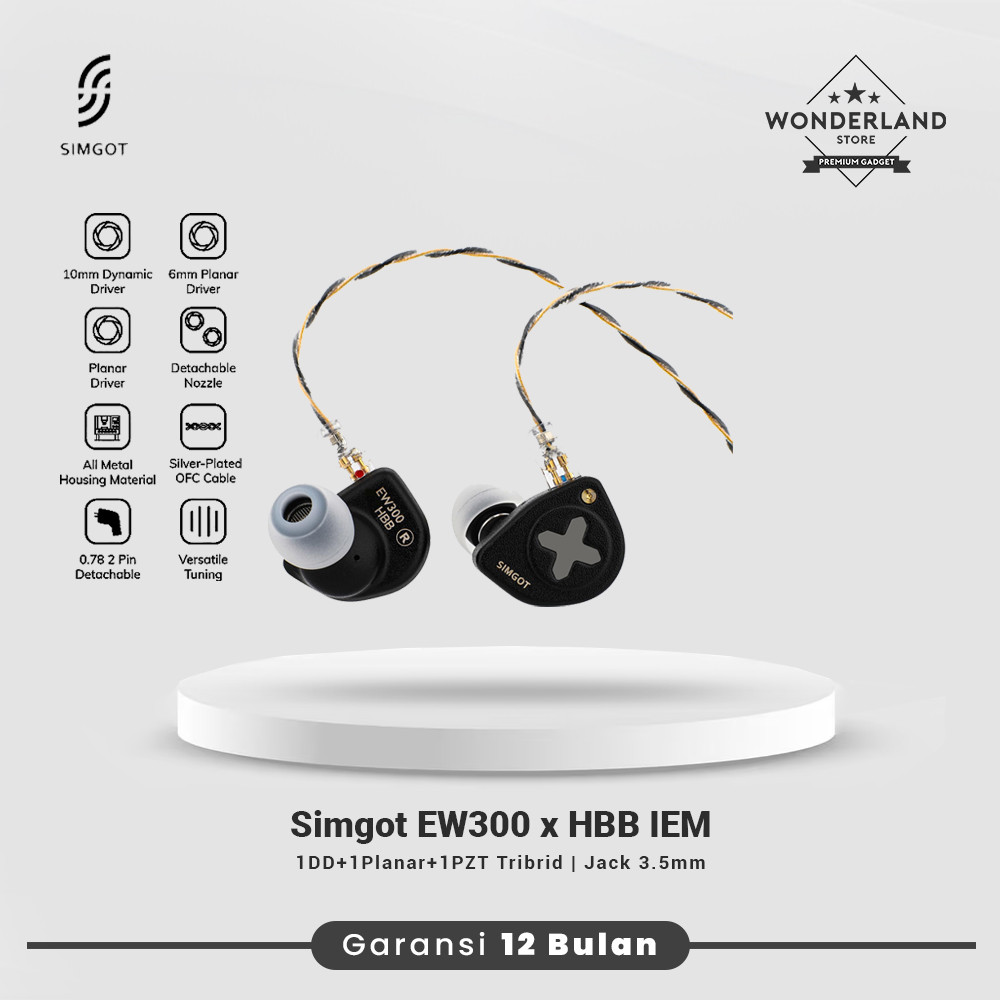 Jual Simgot EW300 1DD+1Planar+1PZT Tribrid Driver In Ear Monitor ...