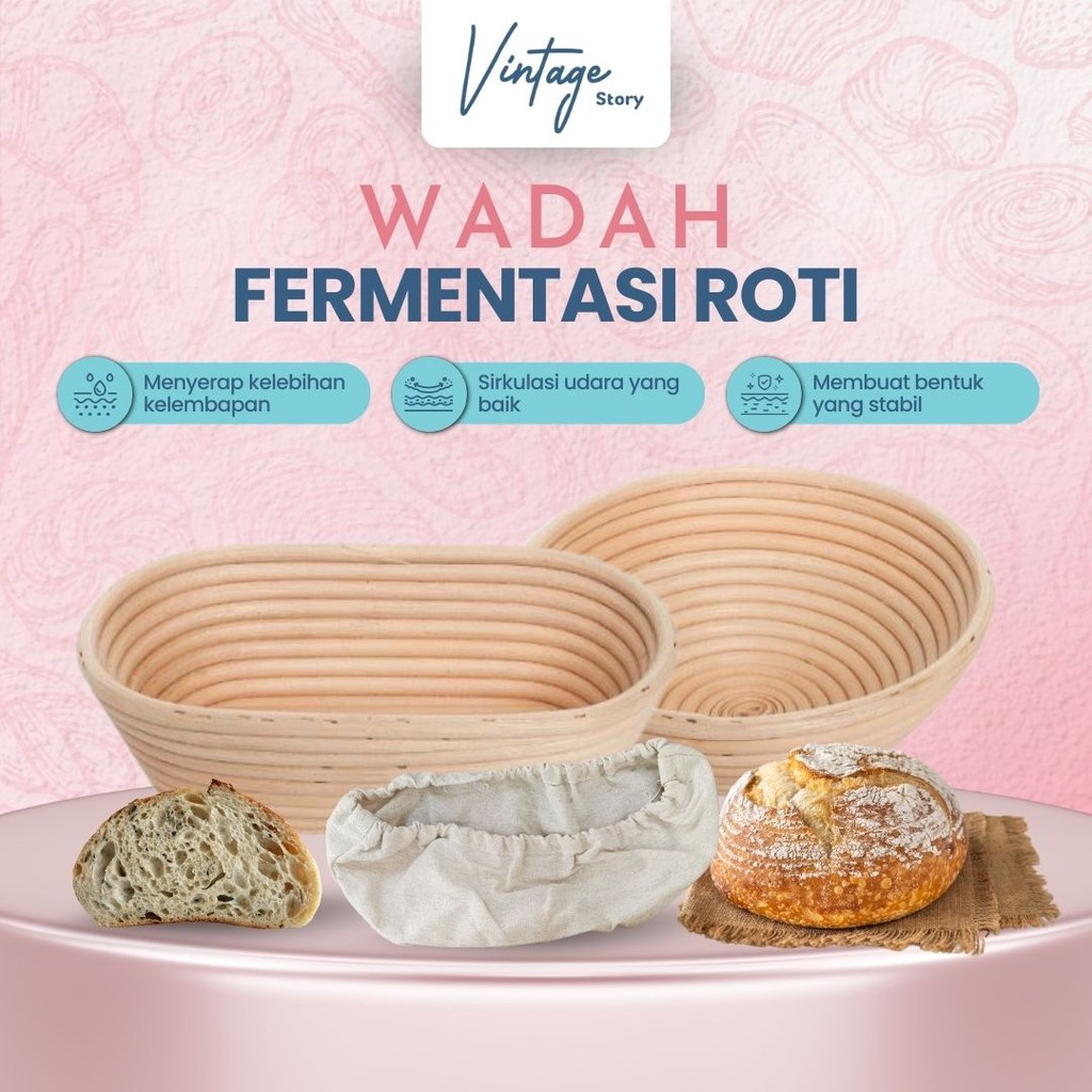 Jual Banneton Wadah Rotan Fermentasi Roti Artisan Eropa Sourdough ...