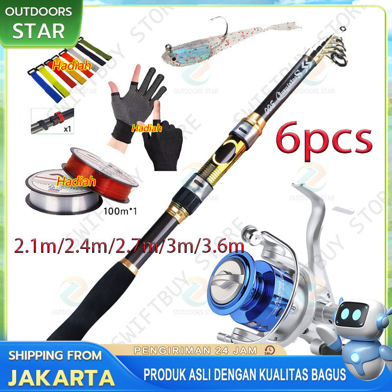 Jual 【Beli 1 Dapat 5】Pancing Carbon Fiber Sea Fishing Rod 2.1M-3.6M ...