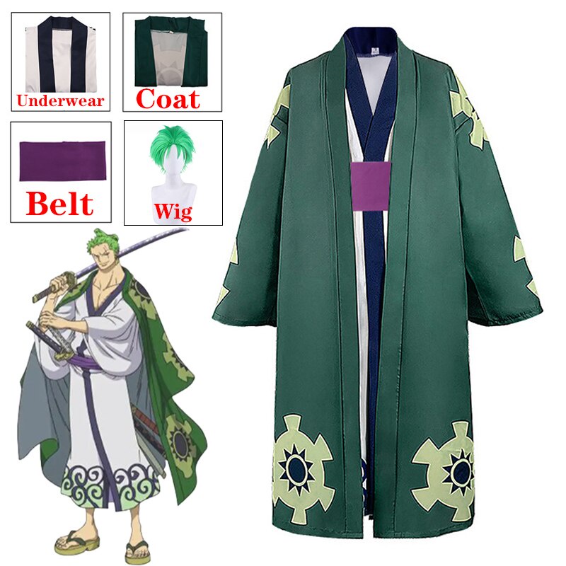 Jual PREORDER Anime Roronoa Zoro Cosplay Costume Wano Kuni Country ...