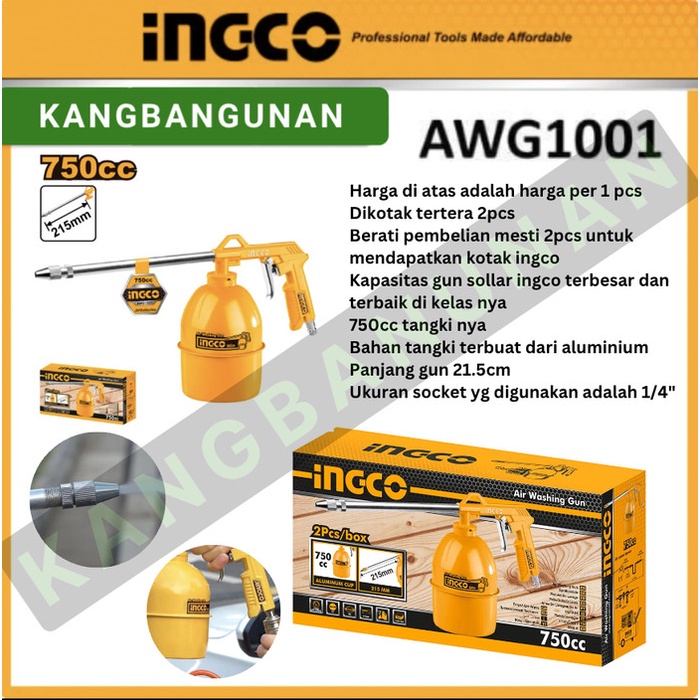 Jual OLI GUN SOLAR / AIR WASHING GUN / SPRAY AIR GUN OLI INGCO AWG1001 ...