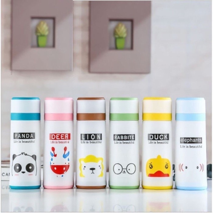 Jual Botol Minum Kaca Animal Putih White Termos Tumbler Glass Bottle ...