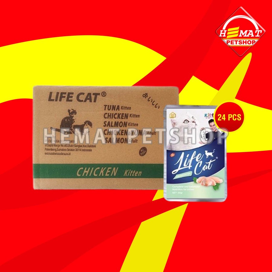 Jual NM97YU Makanan Basah Kucing Life Cat Sachet Pouch Grosir Dus isi ...