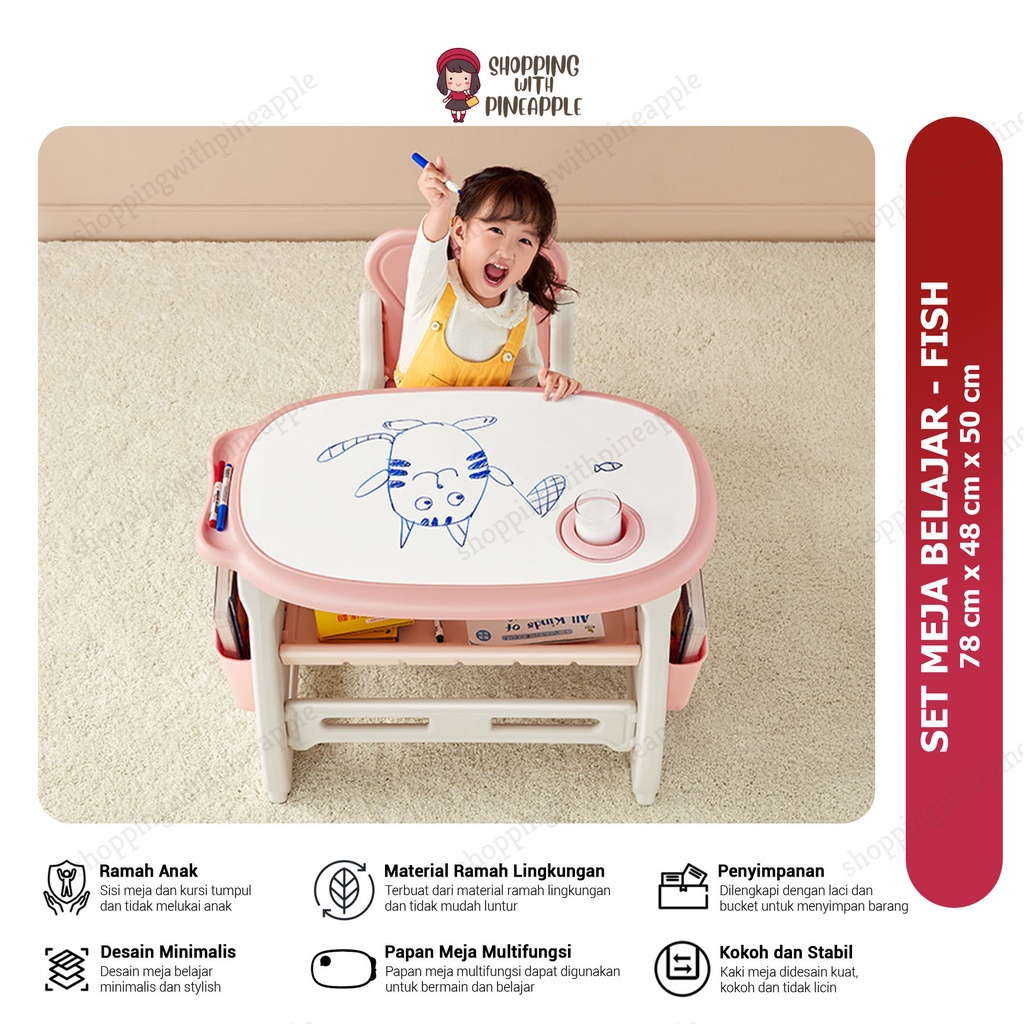 Jual SWP - Meja Fish Belajar Papan Tulis / Meja Belajar / Meja Laptop ...