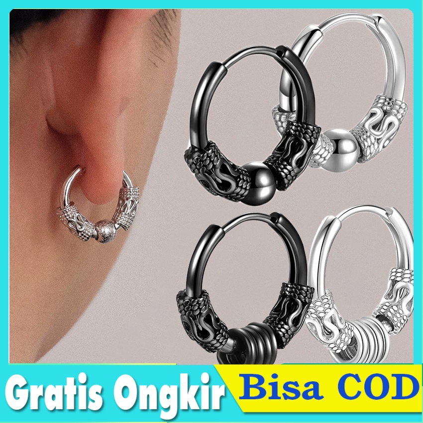 Jual Mode Lingkaran Hoop Anting Gaya Punk Pria Wanita Jalan Hip Hop ...