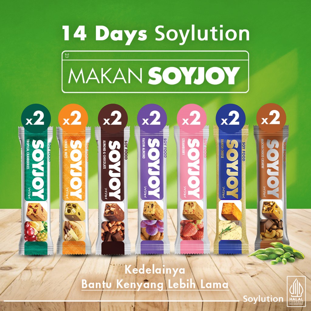 Jual 14 Days SOYlution SOYJOY Snack Bar Kedelai - 14 Bar | Shopee Indonesia