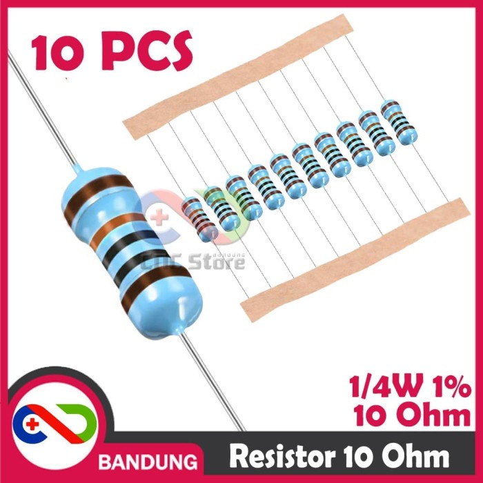 Jual 10X RESISTOR 10 10OHM 1/4W 1 METAL FILM | Shopee Indonesia