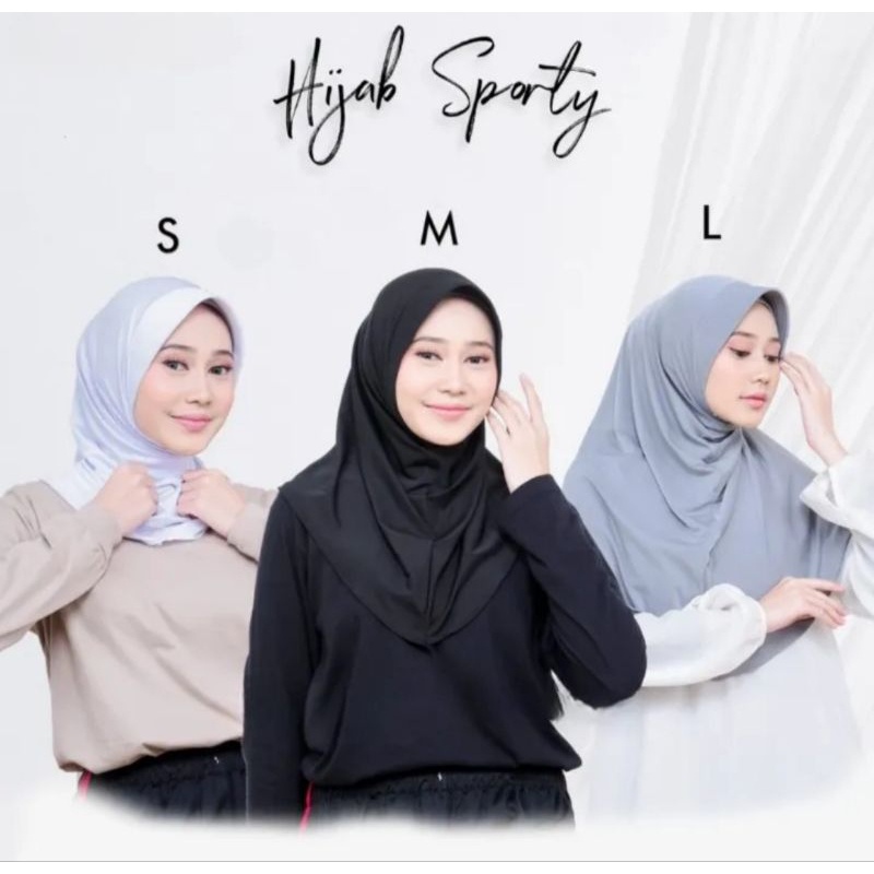 Jual Hijab Sport Bergo Instan All Size Ukuran S M L/Kerudung Sport Khimar Insta Jersey Premium ...