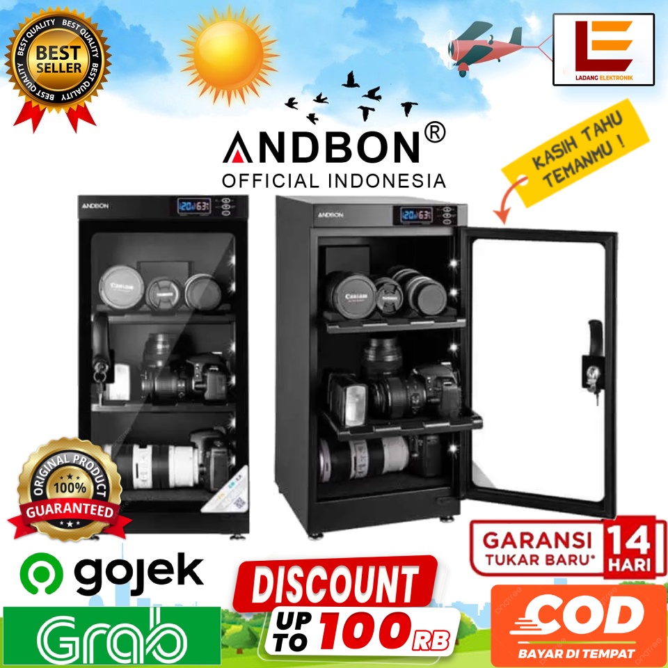 Jual Dry Box Dry Cabinet ANDBON AD-50S Digital Drybox Drycabinet 50 ...