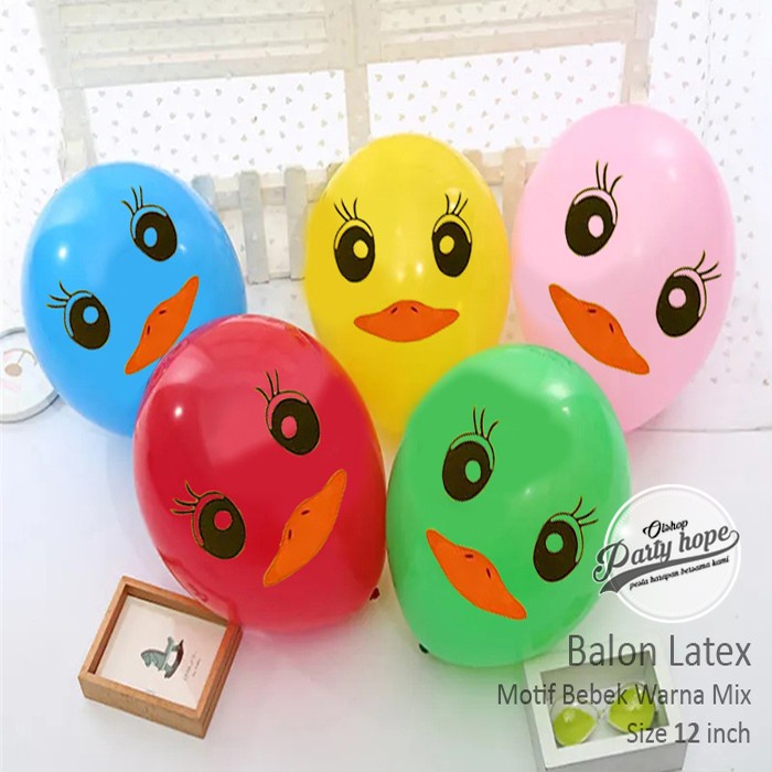 Jual Balon Latex Bebek Warna Warni ecer / Balon Motif Bebek / Balon ...