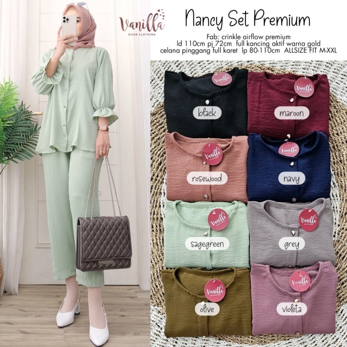 Jual BAJU TERBARU wanita setelan nancy set PREMIUM | Shopee Indonesia