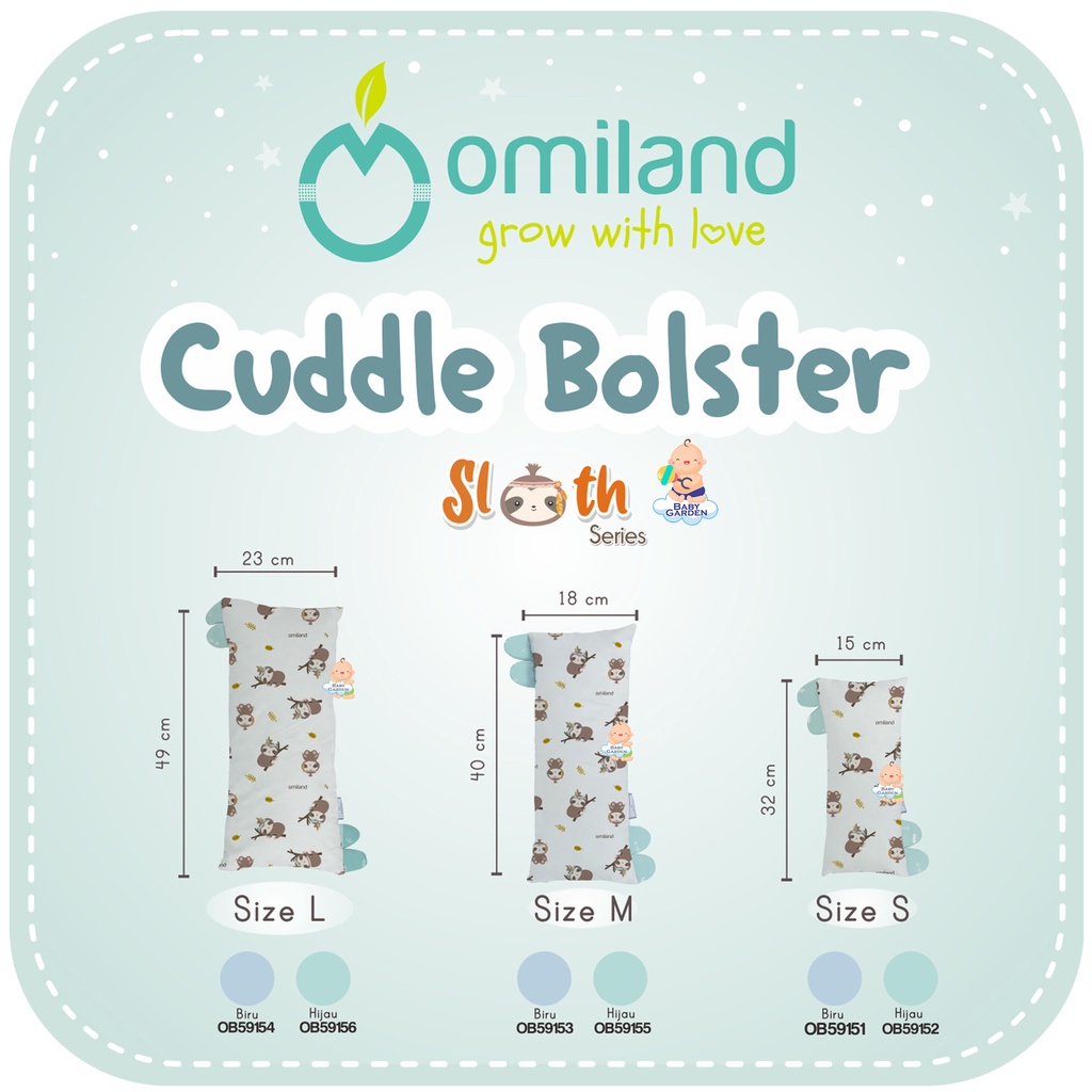 Jual Omiland Cuddle Bolsters Guling anak SLOTH Series HIJAU | Shopee ...