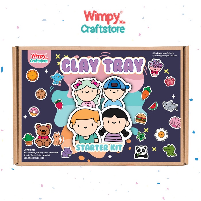 Jual Wimpy Kit Clay Tray Starter KIT Coaster Clay DIY KIT Kerajinan ...
