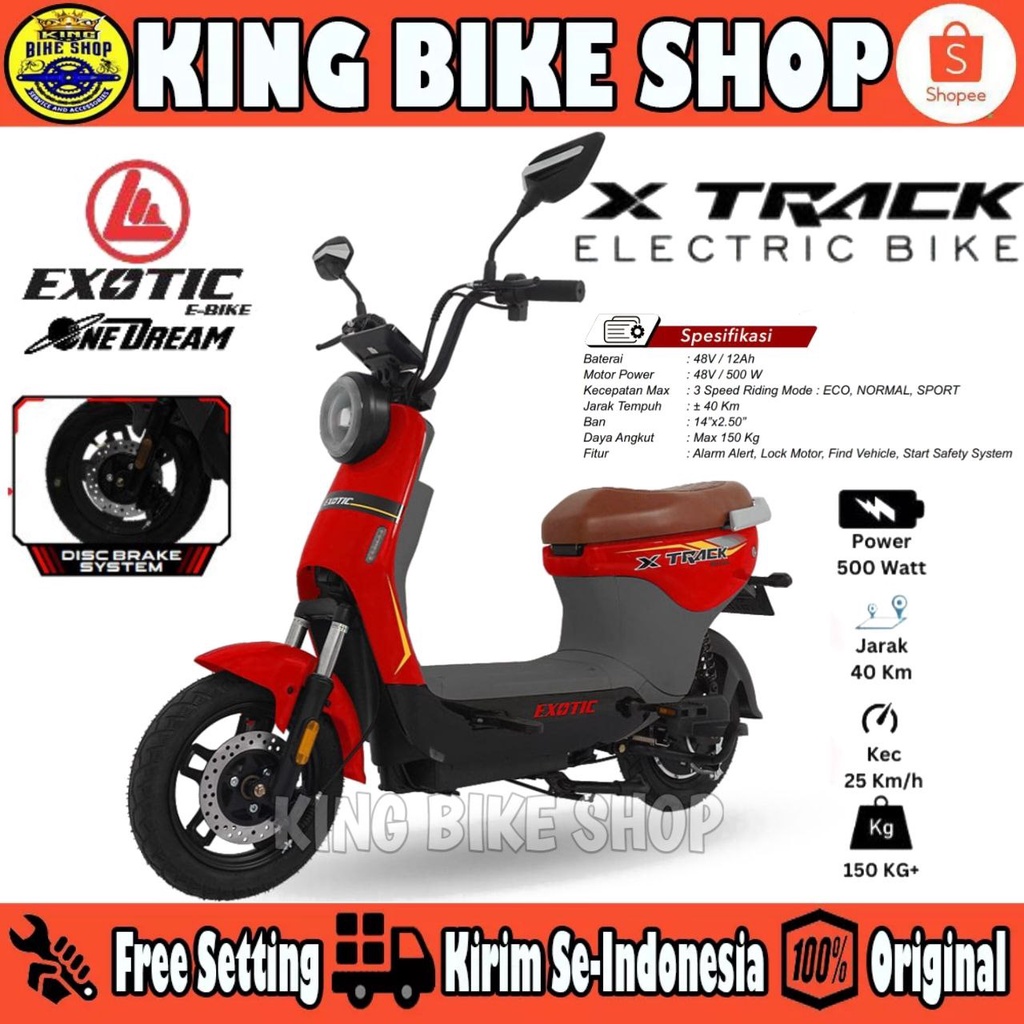 Jual Sepeda Listrik Electric E Bike EXOTIC X TRACK BY PACIFIC 500 Watt ...