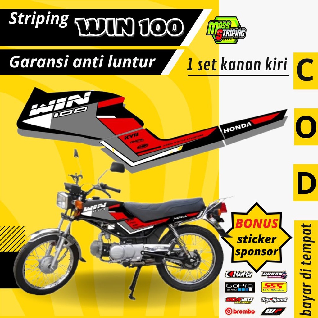 Jual Stiker Striping Lis decal Honda Win 100 Semi FullBody | Shopee ...