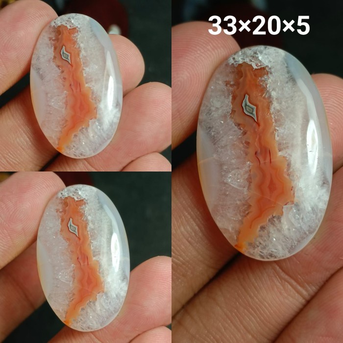 Jual Natural Batu Akik Kristal Motif Gambar Lava Api Dinding Es Batu ...