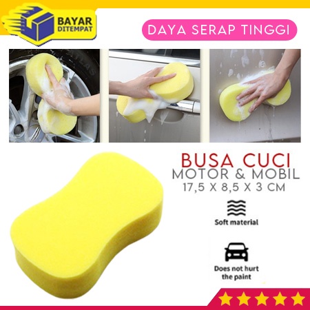 Jual Sponge Spon Pencuci Busa Kuning 8 Cuci Mobil Piring Motor | Shopee ...