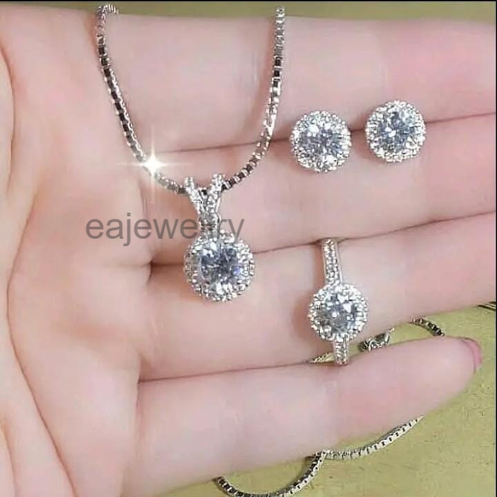 Jual Titanium Paket Perhiasan 1 Set Silver Lapis Emas 24 Karat | Shopee ...