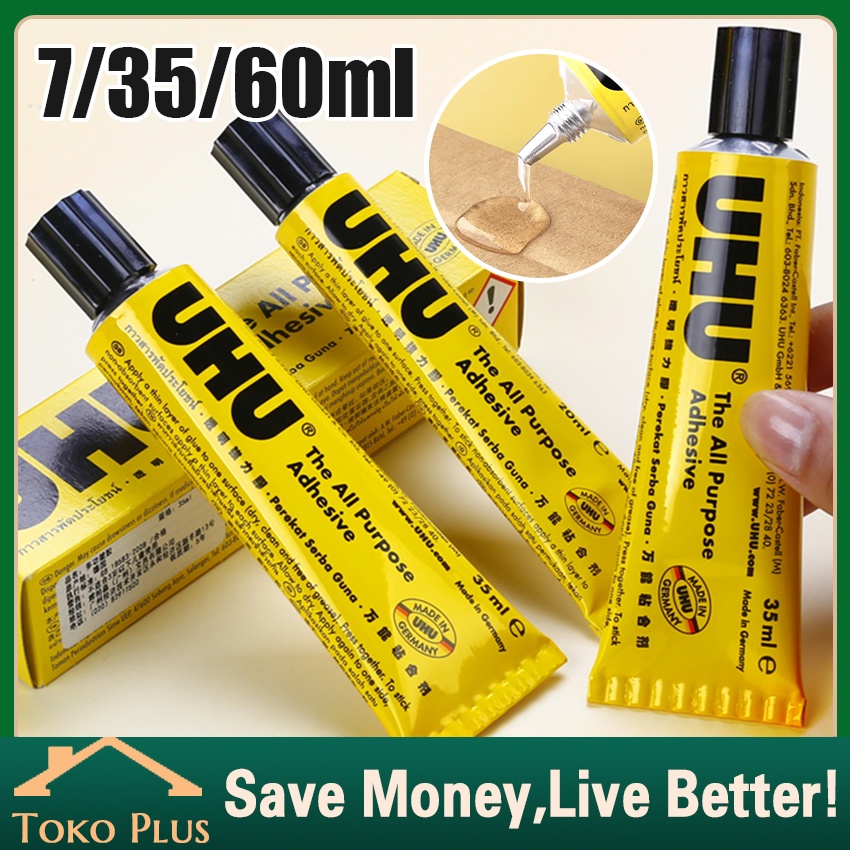 Jual 60 ML Lem UHU Cair All Purpose Adhesive Universal LEM UHU lem kayu plastik kain dsb Perekat ...