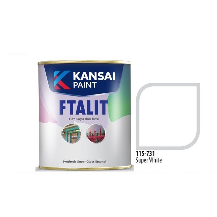 Jual Cat Ftalit 731 Super White Kansai 1 Ltr / Cat Kayu & Besi / Cat ...