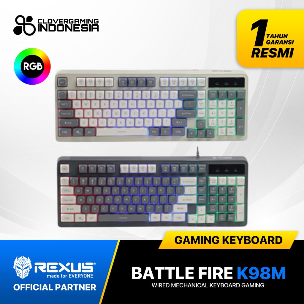 Jual Rexus K98M Battlefire Wired Keyboard Gaming Membrane Fullsize with ...