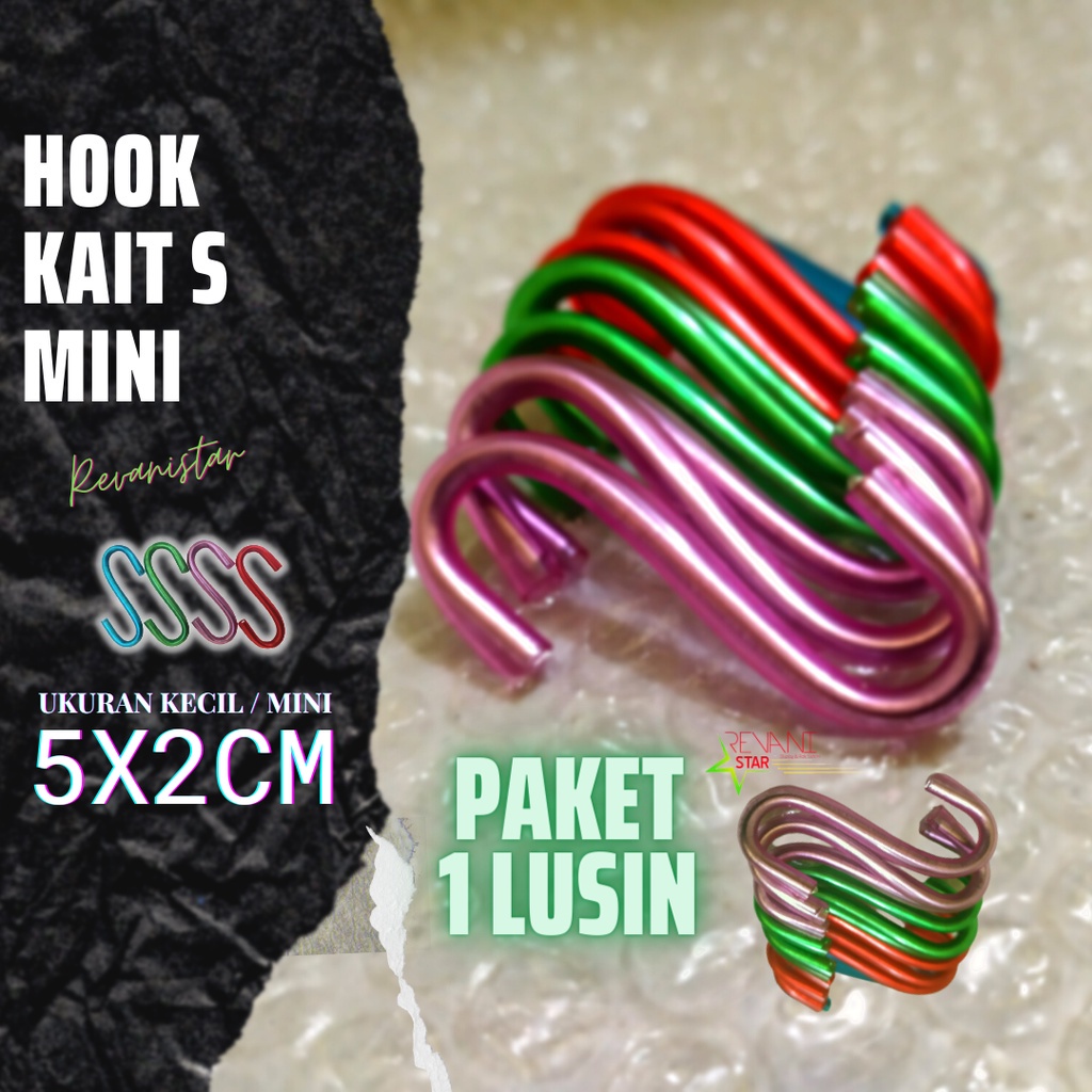 Jual [Paket 12pcs] Hook S mini warna kait S kecil gantungan aksesoris ...