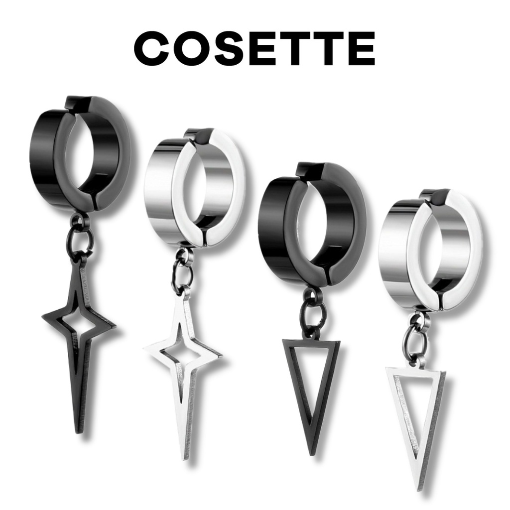 Jual Anting Tempel Stainless Titanium Earring Cosette Pria Wanita Anti ...