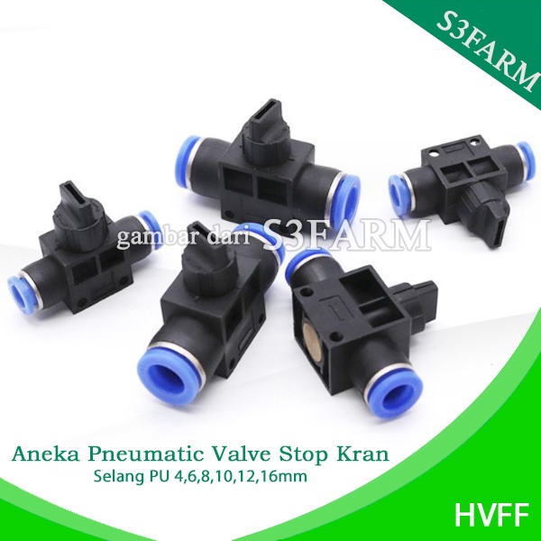 Jual Aneka Fitting Pneumatic Hand Valve / Kran Valve Pneumatic Selang 4mm 6mm 8mm 10mm 12mm HVFF ...