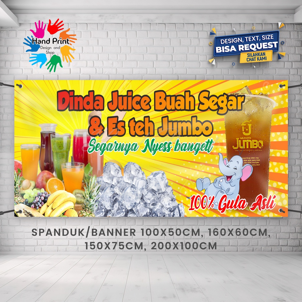 Jual Spanduk Banner MMT Es Teh Jumbo X Jus Buah Teh Poci Es Teh Solo ...