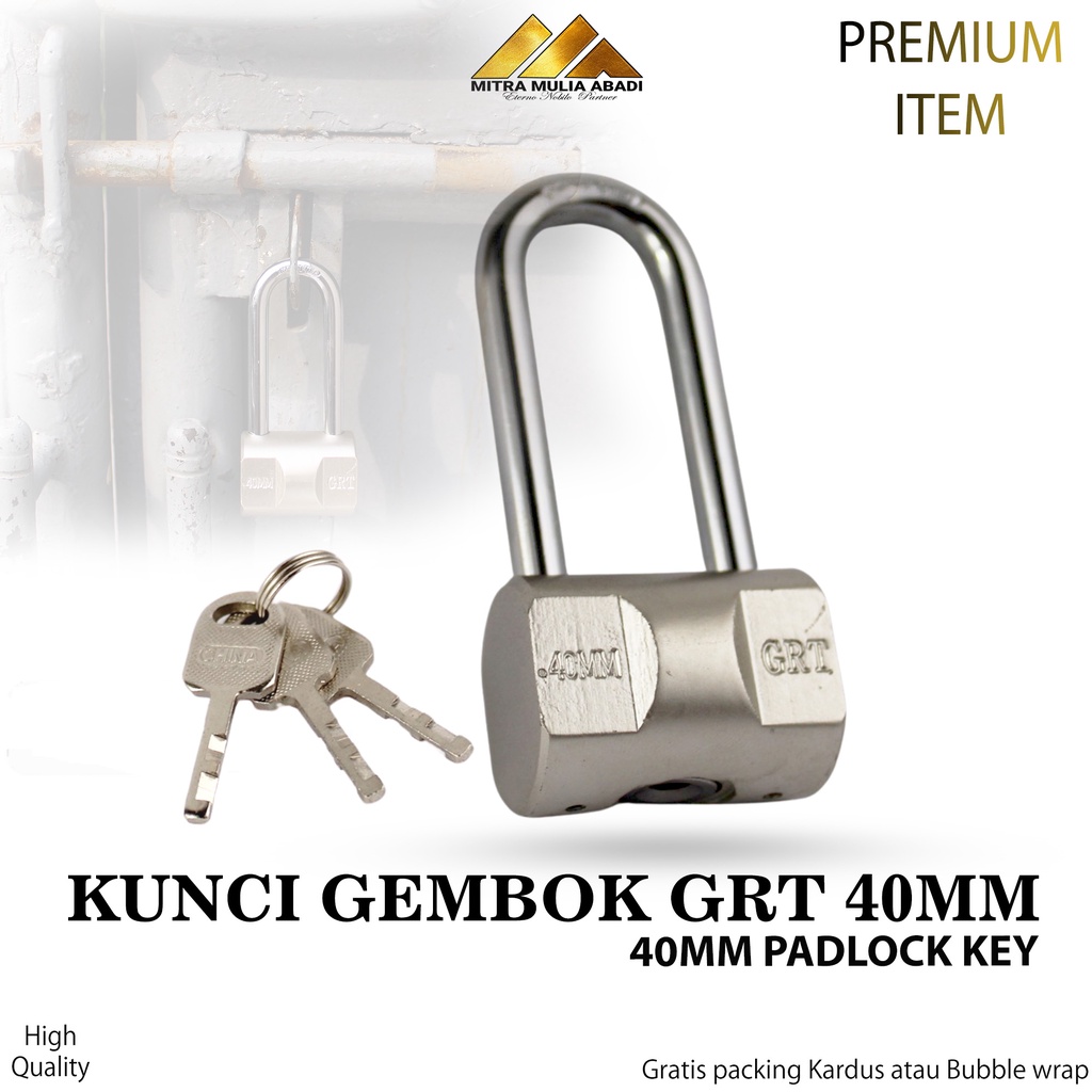 Jual Kunci Gembok Grt 40 MM / Kunci Gembok Leher Panjang | Shopee Indonesia