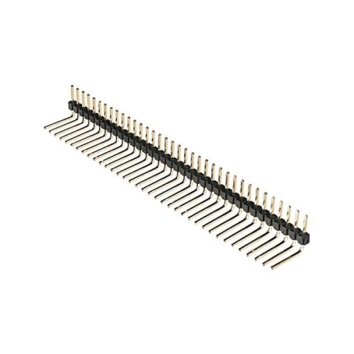 Jual PIN HEADER STRIP MALE SINGLE ROW 1X40 2.54MM RIGHT ANGLE BENTUK L ...
