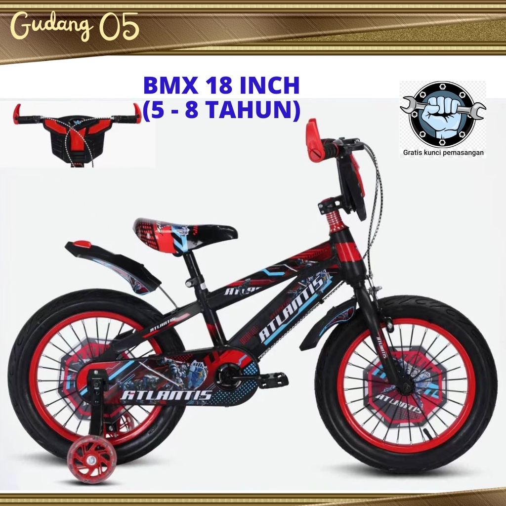 Jual sepeda BMX anak laki laki 18 inch 5 sampai 7 tahun Atlantis ...