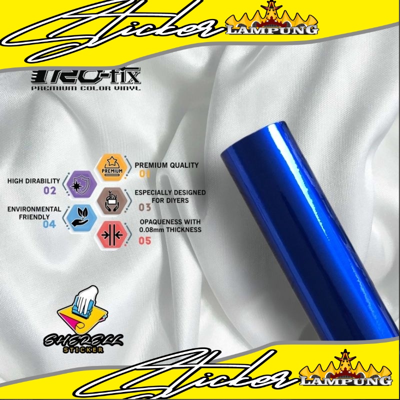 Jual sticker skotlet biru tua metalik candy glossy profix premium vinyl ...