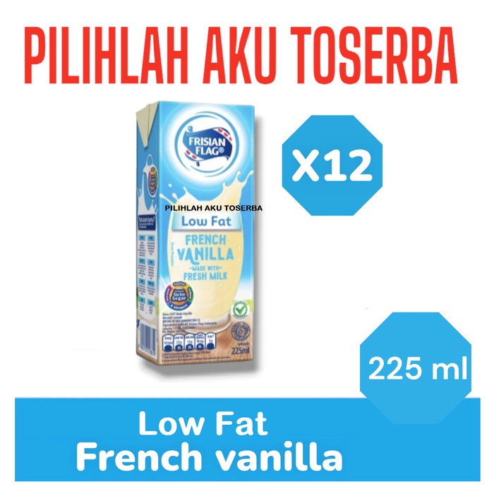 Jual Susu Frisian Flag LOW FAT FRENCH VANILLA 225 ml - ( HARGA 12 pcs ) | Shopee Indonesia