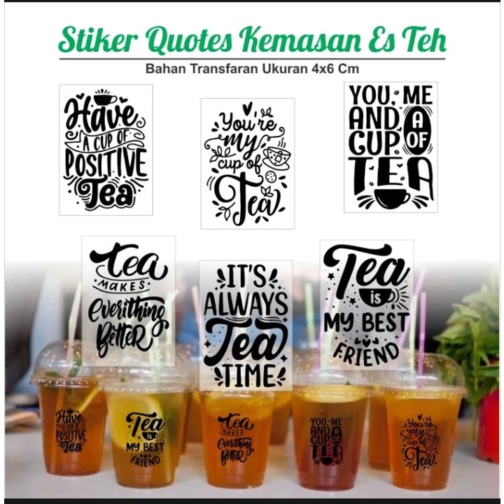 Jual Stickers minuman Qoutes kemasan es teh isi 100pcs SRTICKER MINUMAN ...
