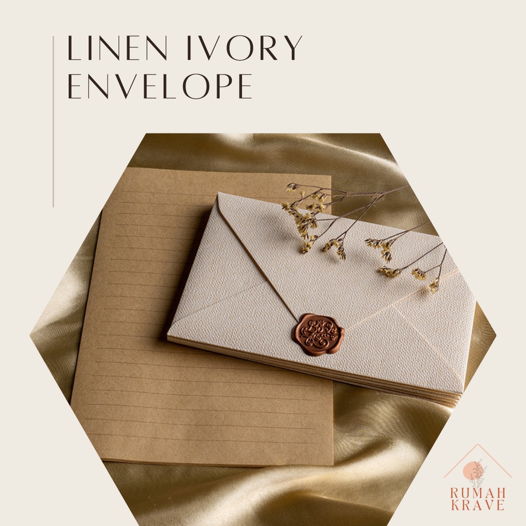 Jual RUMAH KRAVE - Linen Ivory Envelope Amplop Surat Classic Mewah ...