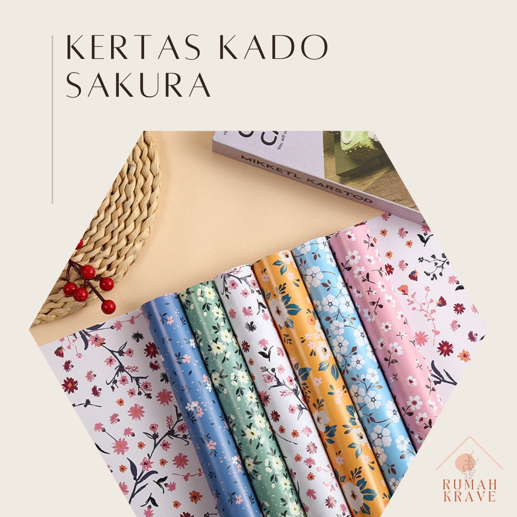 Jual RUMAH KRAVE - Kertas Kado Sakura Wrapping Paper Bunga Cherry ...