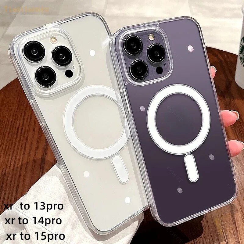 Jual CASE HOUSING CUSTOM CLEAR HARDCASE SOFTCASE MAGSAFE 11 XR TO 13PRO ...