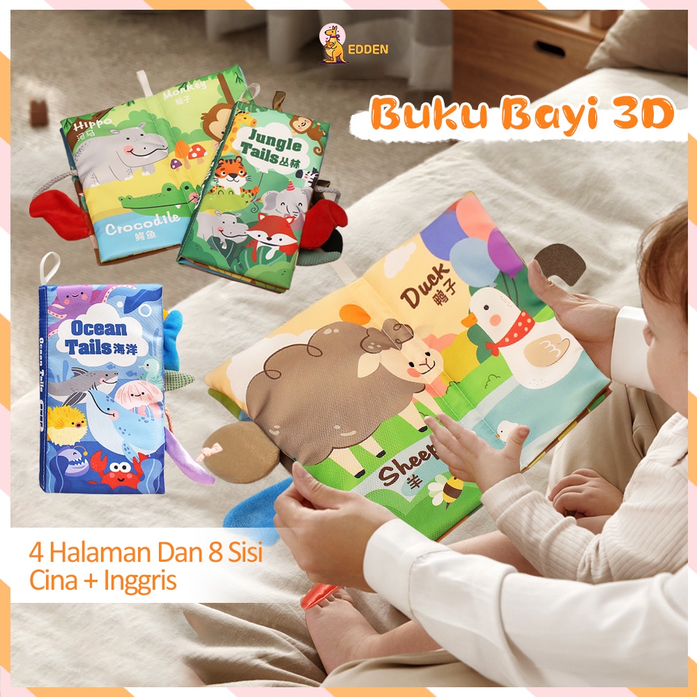 Jual Edden Soft book edukasi bayi 3d Buku bantal bayi Buku kain edukasi ...