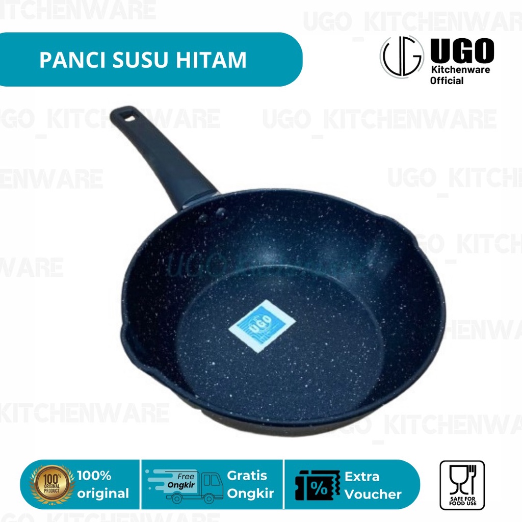Jual UGO Panci Teflon Marble Black 18 20 cm Anti Lengket | Panci Anti ...