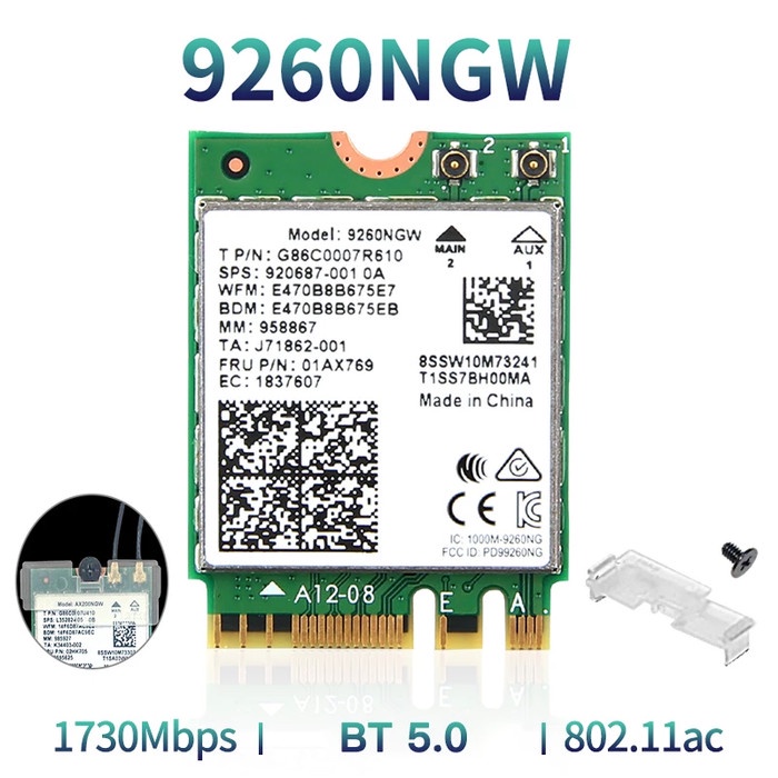 Jual Wifi 5 Card Wireless Intel 9260 AC Bluetooth 5.1 M.2 2G 5G 9260NGW ...