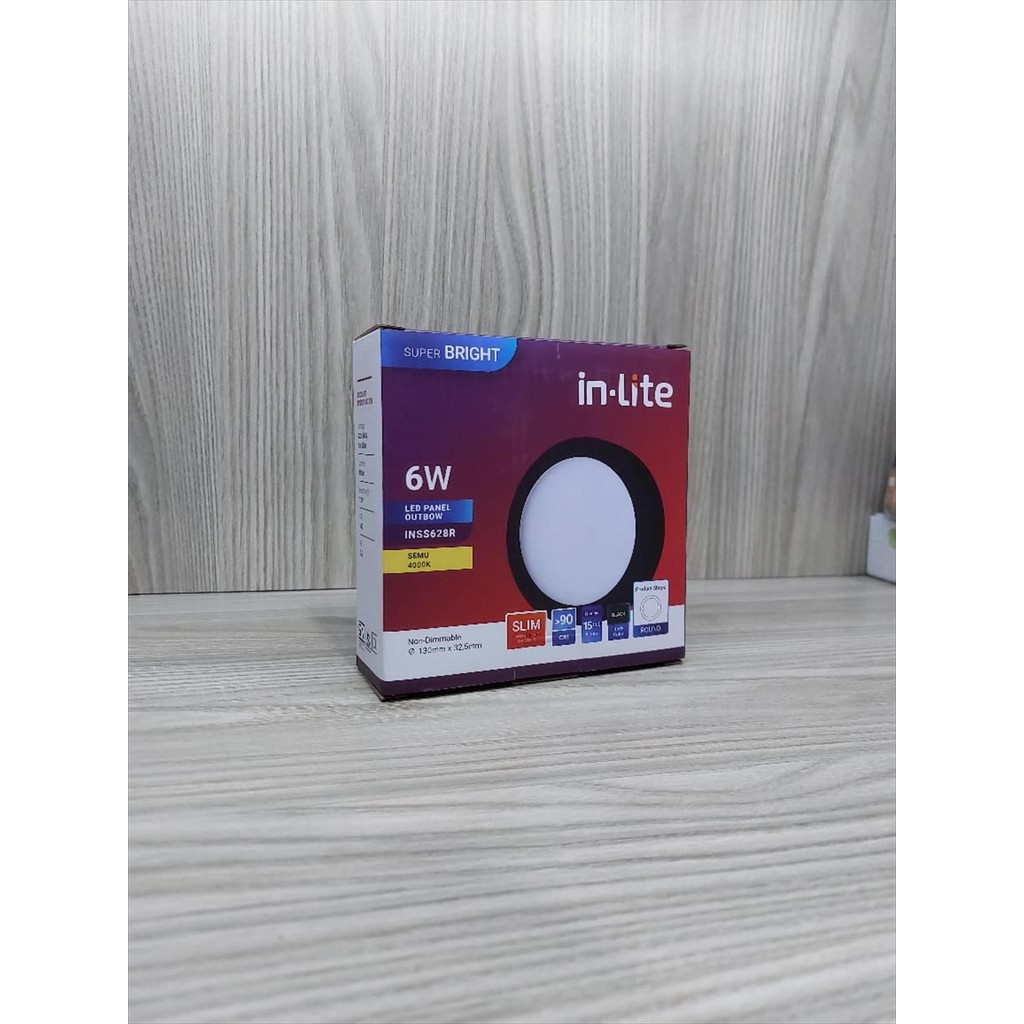 Jual INLITE - DOWNLIGHT PANEL OUTBOW OB BULAT BODY HITAM INSS628R 6W ...