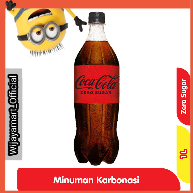 Jual Coca Cola Zero Sugar Minuman Soda Rasa Kola Bebas Gula Botol 1 L ...